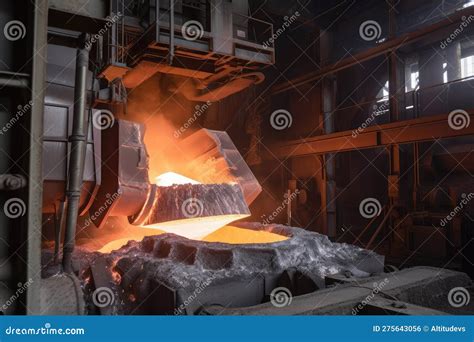 Aluminum Smelting Plant Showcasing The Process Of Turning Raw Ore Into