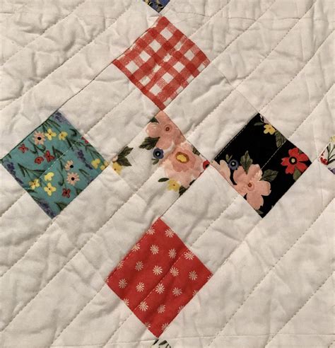 Patchwork Nine Patch On Point Twin Size Quilt Etsy