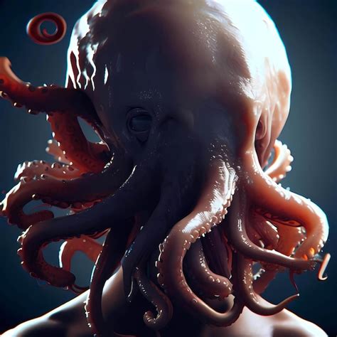 Premium Ai Image Humanoid Octopus Monster