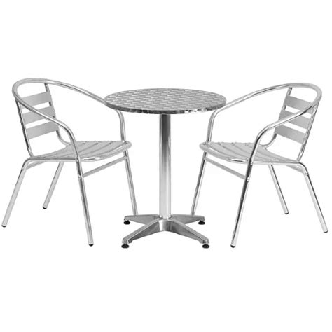 Alamont Home Lila Outdoor Round Contemporary 3 Piece Patio Set Aluminum