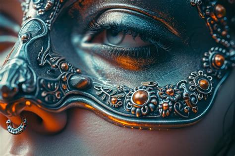 Premium Photo Intricate Masquerade Mask On A Womans Face