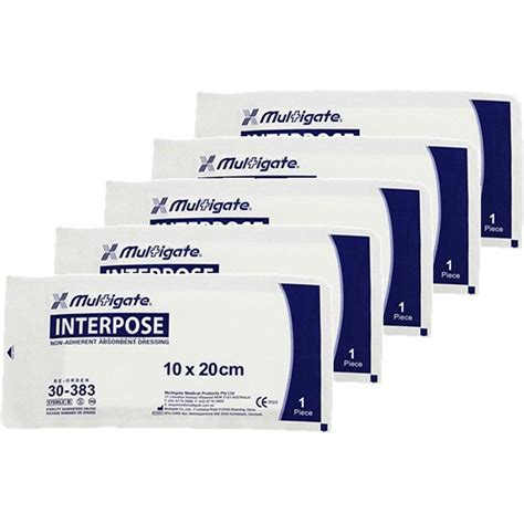 5 Pack Interpose Non Adherent Dressing 100x200mm Big W