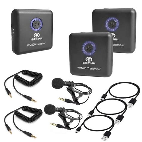 Microfone De Lapela Duplo Sem Fio Ultra Compacto Para Celulares E