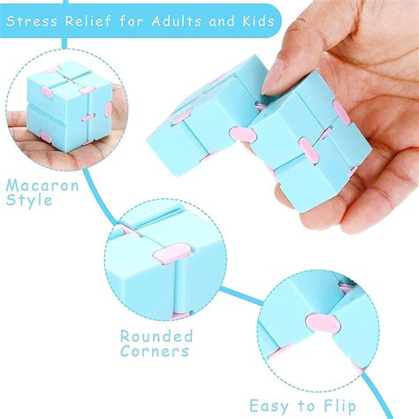 12 Pieces Infinity Cube Mini Fidget Blocks Mini Infinity Cube Desk Toy Sensory Tool Fidget