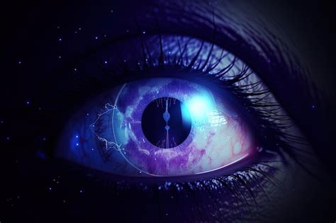 Premium Ai Image Eye With Technology For Futuristic Vr Biometric And Retinal Scanning Personal
