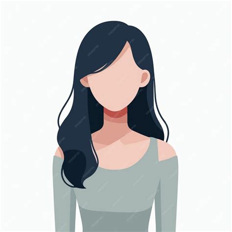 Vector Illustration Of Girl Avatar In Simple And Minimalist Flat Design
