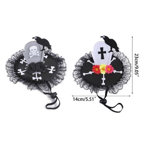 Badu Bg Творческа шапка с форма на череп кръст за котки Хелоуин костюм за обличане Шапка за