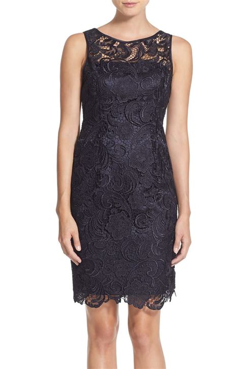 Adrianna Papell Illusion Bodice Lace Sheath Dress Nordstrom