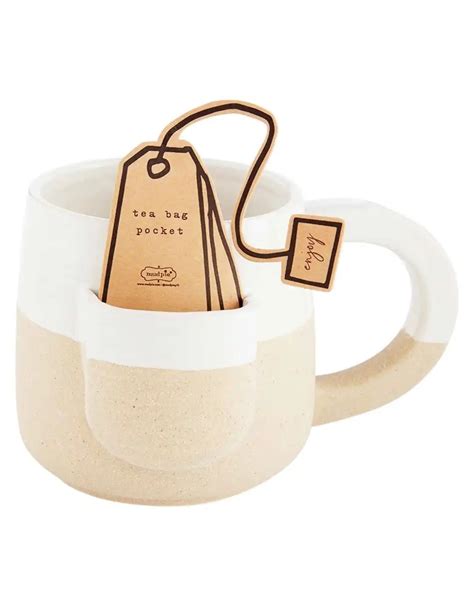 Mud Pie Stoneware Tea Mug W Tea Bag Pocket This Is The Life Digs N