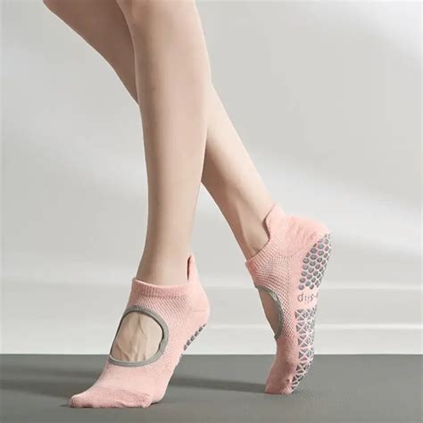 여성용 등 없는 통기성 요가 양말 실리콘 미끄럼 방지 바닥 필라테스 양말 전문 체육관 피트니스 면 댄스 스포츠 양말