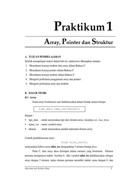 01 Array Pointer Dan Struktur Pdf