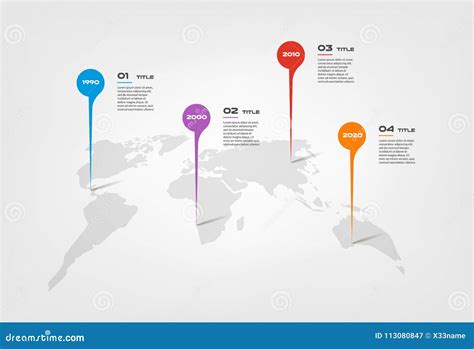 世界地图逐步颜色infographics在一系列的圈子 图，图表，与4个选择 零件的图的元素 向量例证 插画 包括有 图表 重叠