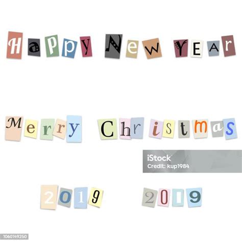 텍스트 새 해 복 많이 받으세요 그리고 숫자 2019 컷된 편지 벡터 일러스트 레이 션 2019년에 대한 스톡 벡터 아트 및 기타 이미지 2019년 겨울 공휴일