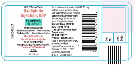 Oxaliplatin Package Insert Prescribing Information Moa