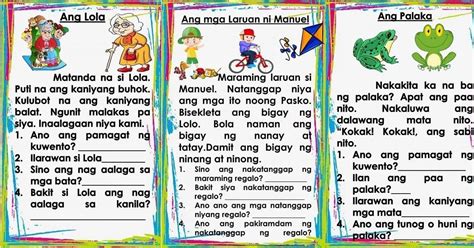 Grade 1 Reading Comprehension Filipino