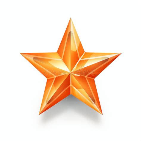 Uma Estrela Laranja Num Fundo Branco Ilustra O Stock Ilustra O De Emblema Ouro