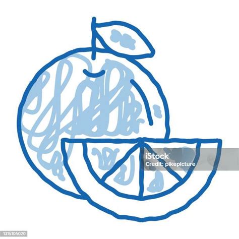 Makanan Sehat Buah Jeruk Doodle Ikon Tangan Digambar Ilustrasi