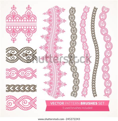 Ornamental Seamless Borders Vector Set Abstract Stock Vector Royalty Free Shutterstock