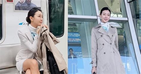 ‘새댁 고원희 비행 준비 끝 항공사 승무원 뺨치는 비행 유니폼룩 패션엔