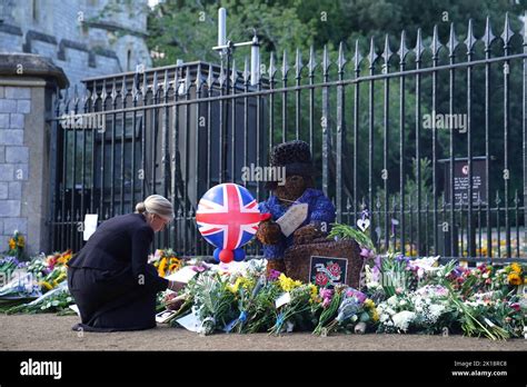 The Countess Of Wessex Viewing Tributes Outside Windsor Castle In