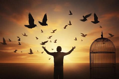 Premium AI Image Freedom Concept Escaping From The Cage