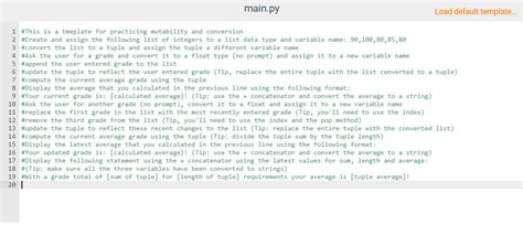 Solved Mainpy Load Default Template 1 This Is A