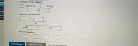 Solved Write The Balanced Formula Complete Ionic And N