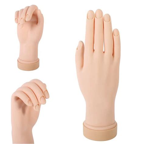 Hot Nail Practice Hand Model Flexible Movable Soft False Fake Hands For