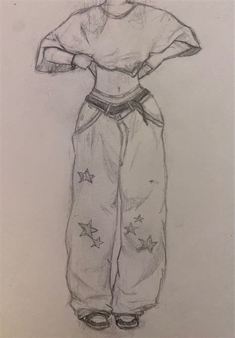 Star Girl Pants Baggy Cute Drawing Sketch Inspo Shoes Outfits Sketchbook Drawing Drawing