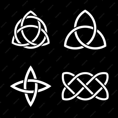Conjunto De Ilustración Vectorial De Nudos Celtas Abstractos Símbolos