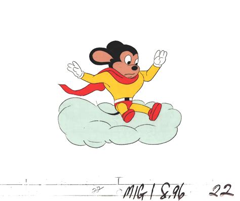 Mighty Mouse Cartoon Production Animation Cel From Filmation Anime Act