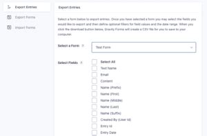 Exporting Form Entries Gravity Forms Documentation
