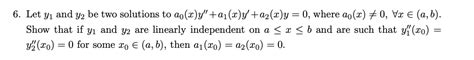Solved 6 Let Y1 And Y2 Be Two Solutions To Chegg