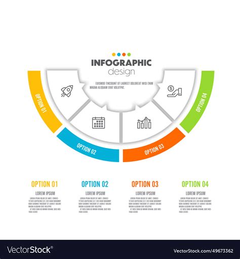 round pie chart infographic template colorful vector image
