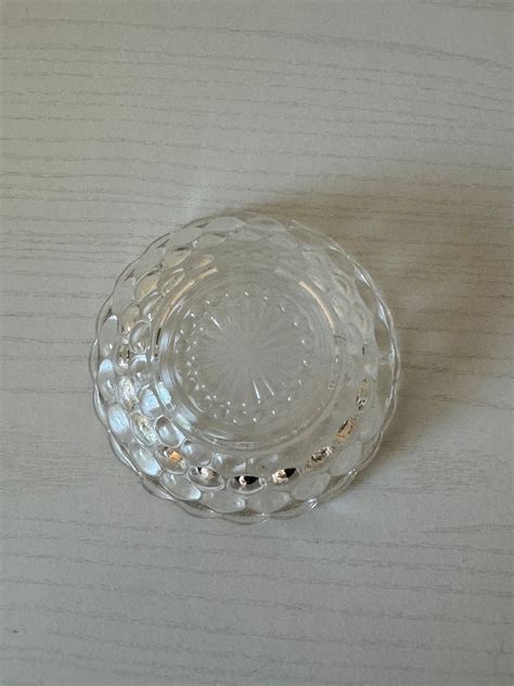 Vintage Clear Bubble Glass Dish Etsy