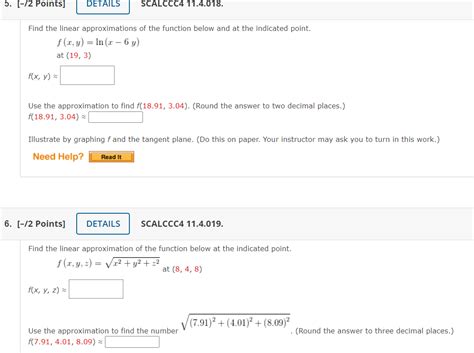 Solved 5 12 Points DETAILS SCALCCC4 11 4 018 Find The Chegg