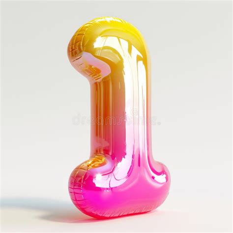 vibrant floating number one holographic elegance stock illustration