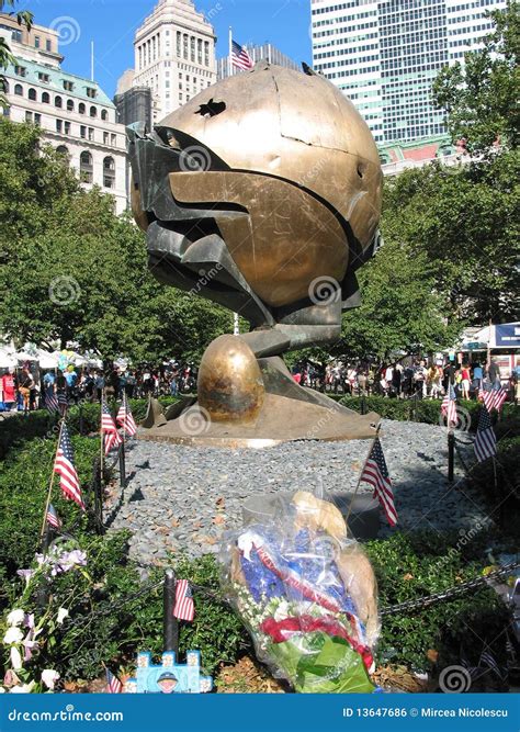 World Trade Center Sphere Memorial Editorial Photo Image Of Battery