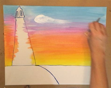 Lighthouse Painting Step By Step Acrylic Tutorial With Pictures Lighthouse Painting