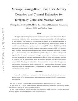 Message Passing Based Joint User Activity Detection And Channel
