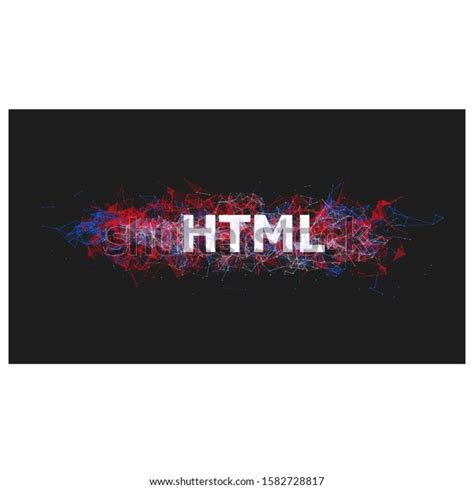 Html Language Programming Banner Colorful Plexus Stock Vector Royalty