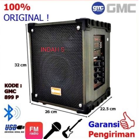Jual Speaker Portable GMC 899P Bluetooth Plus 2 Mic Wireless Suara
