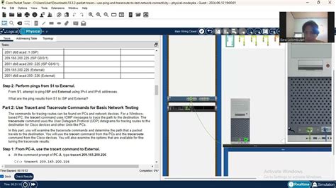 Lab 13 3 2 Use Ping And Traceroute To Test Network Connectivity Youtube