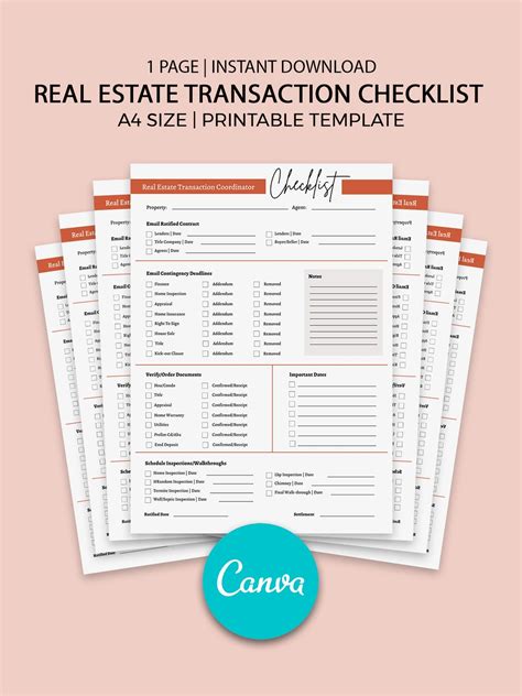 Transaction Coordinator Checklist For Realtors Realtor Checklist Real