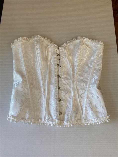 Topmelon Corset Bustier Lingerie Lace Up Boned White 2xl Nwot Ebay