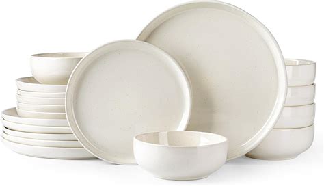 Gbhome Dinne Set For 6 People 18 Piece Speckled Ceramic Plates And