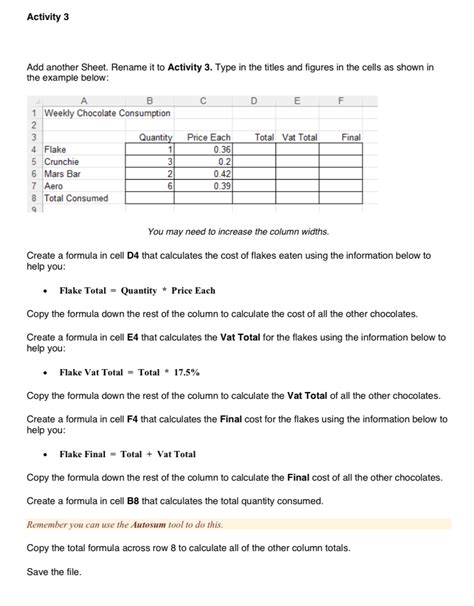 Solved Add Another Sheet Rename It To Activity 3 Type In