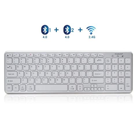 Wireless Bluetooth 4 0 Keyboard Full Size Ultra Slim Dual Mode For Win