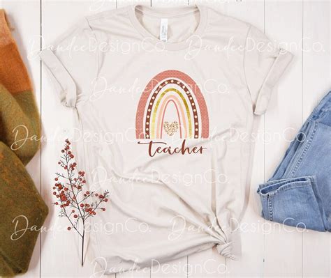 Teacher Boho Rainbow PNG Teacher Boho Rainbow Sublimation Etsy
