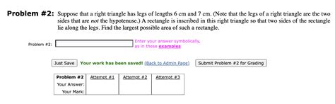 Solved Problem 2 Suppose That A Right Triangle Has Legs